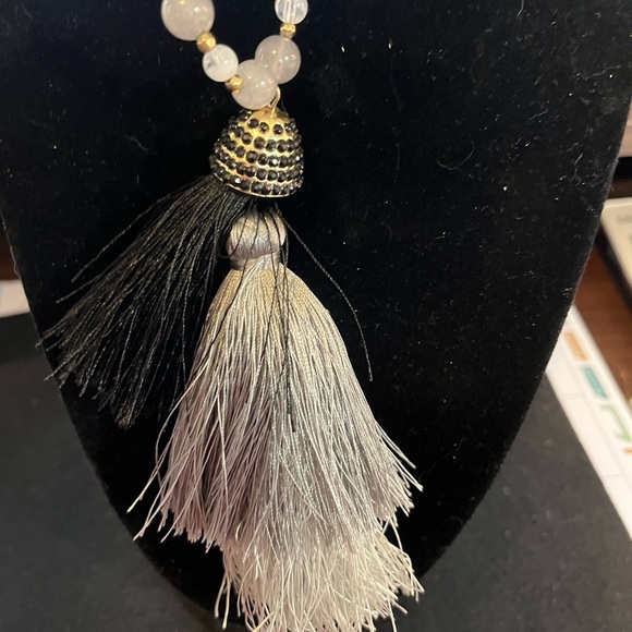 Anna & Ava | Jewelry | Signed Anna Ava Blue Black Beaded Tassel ...